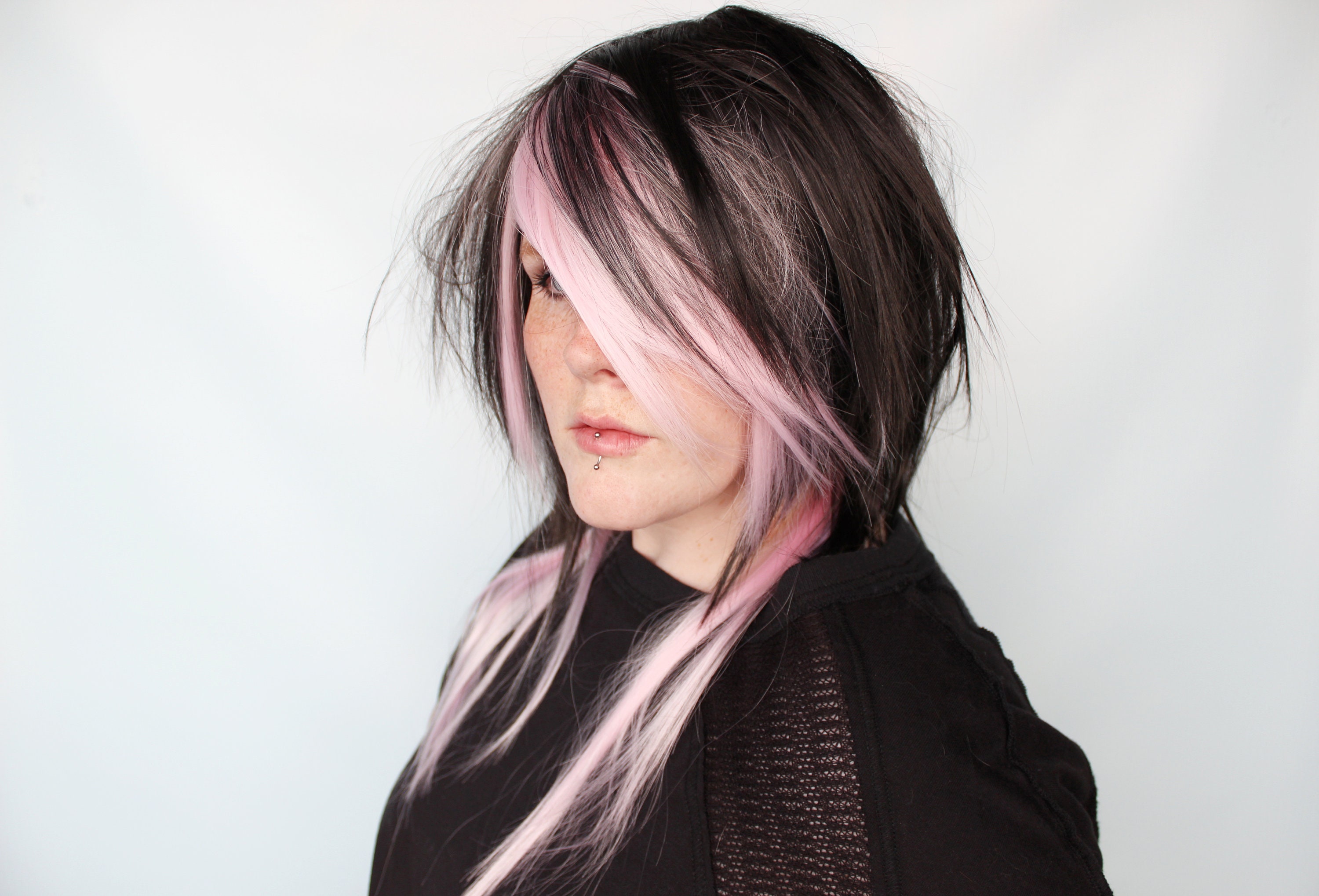 Pink And Black Scene Hair