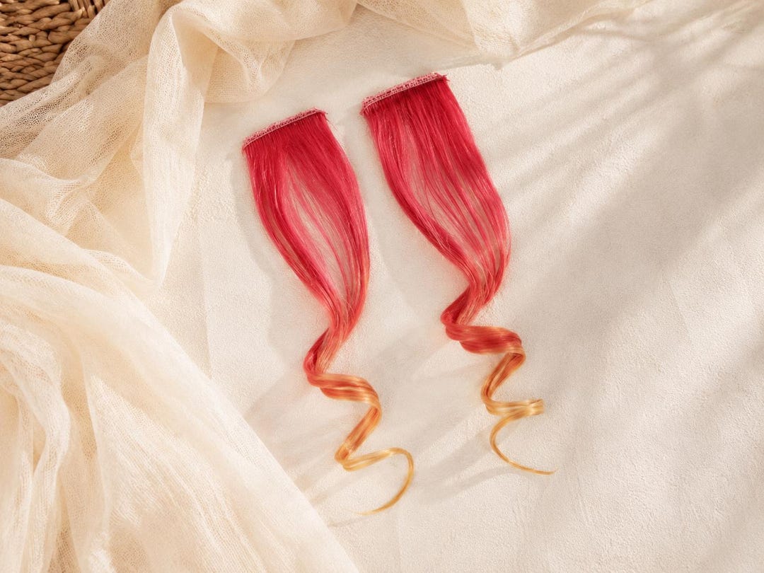 Red Orange Human Hair Extension · Clip-in Remy Hair Piece With Fiery ...