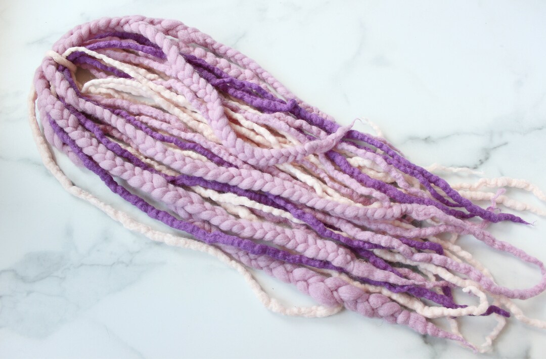 Purple Wool Dreads · Braids Short Medium Long Wavy Merino Fairy Elf ...