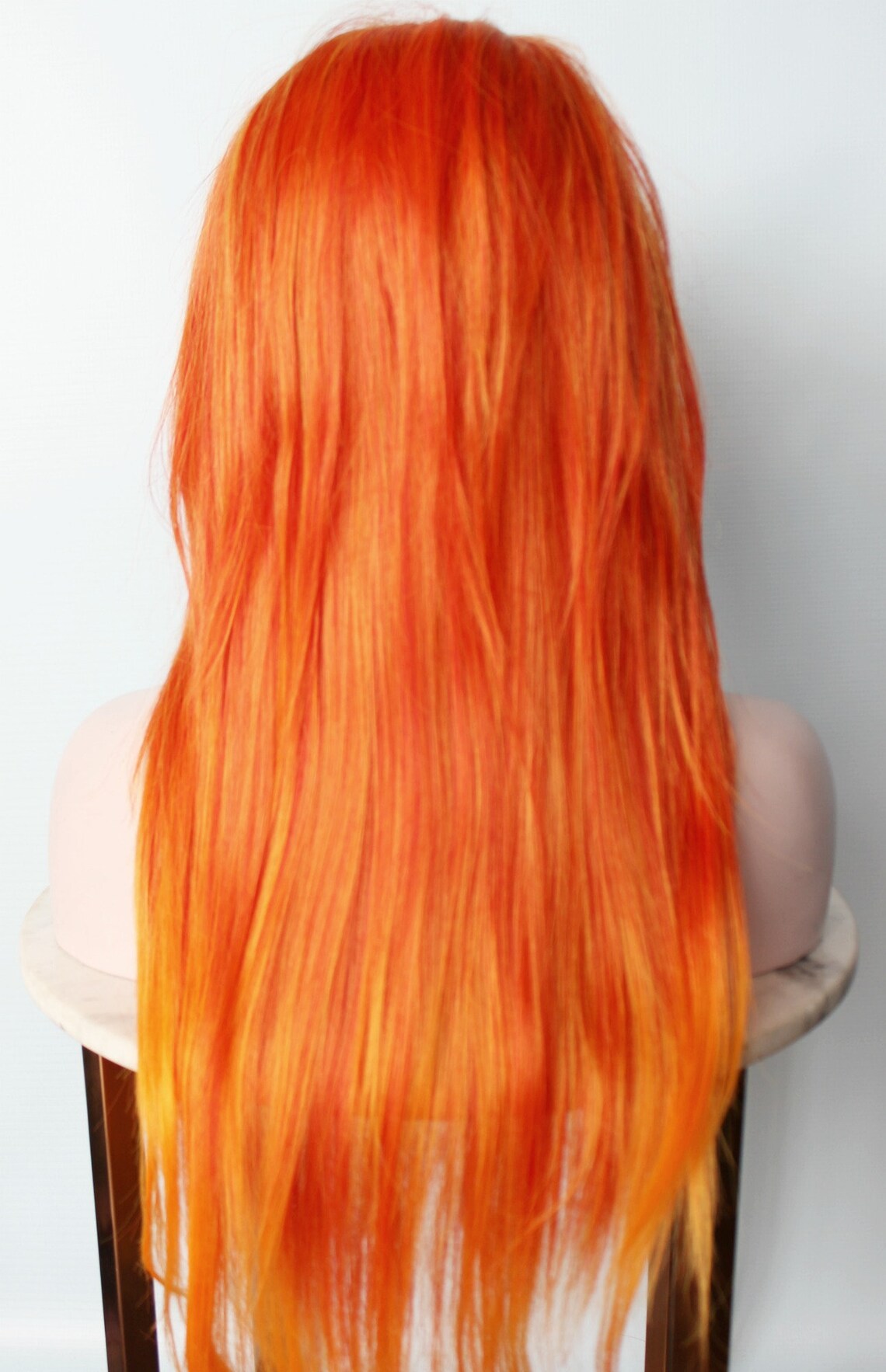 Orange Scene Wig Scene Emo Wig Long Straight Orange Wig - Etsy