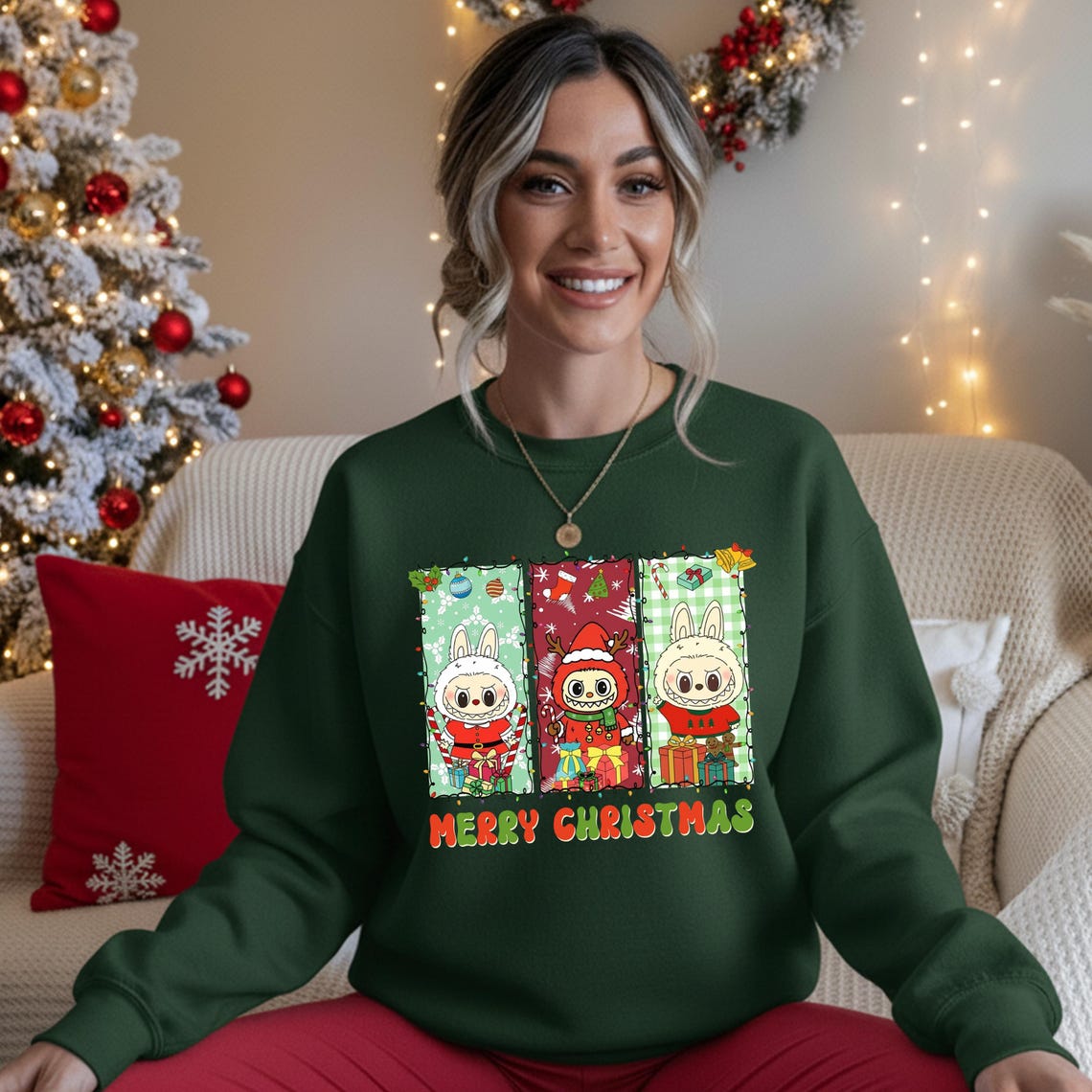 Cute Christmas Monster PNG Bundle, Kawaii Holiday Creature Clipart ...