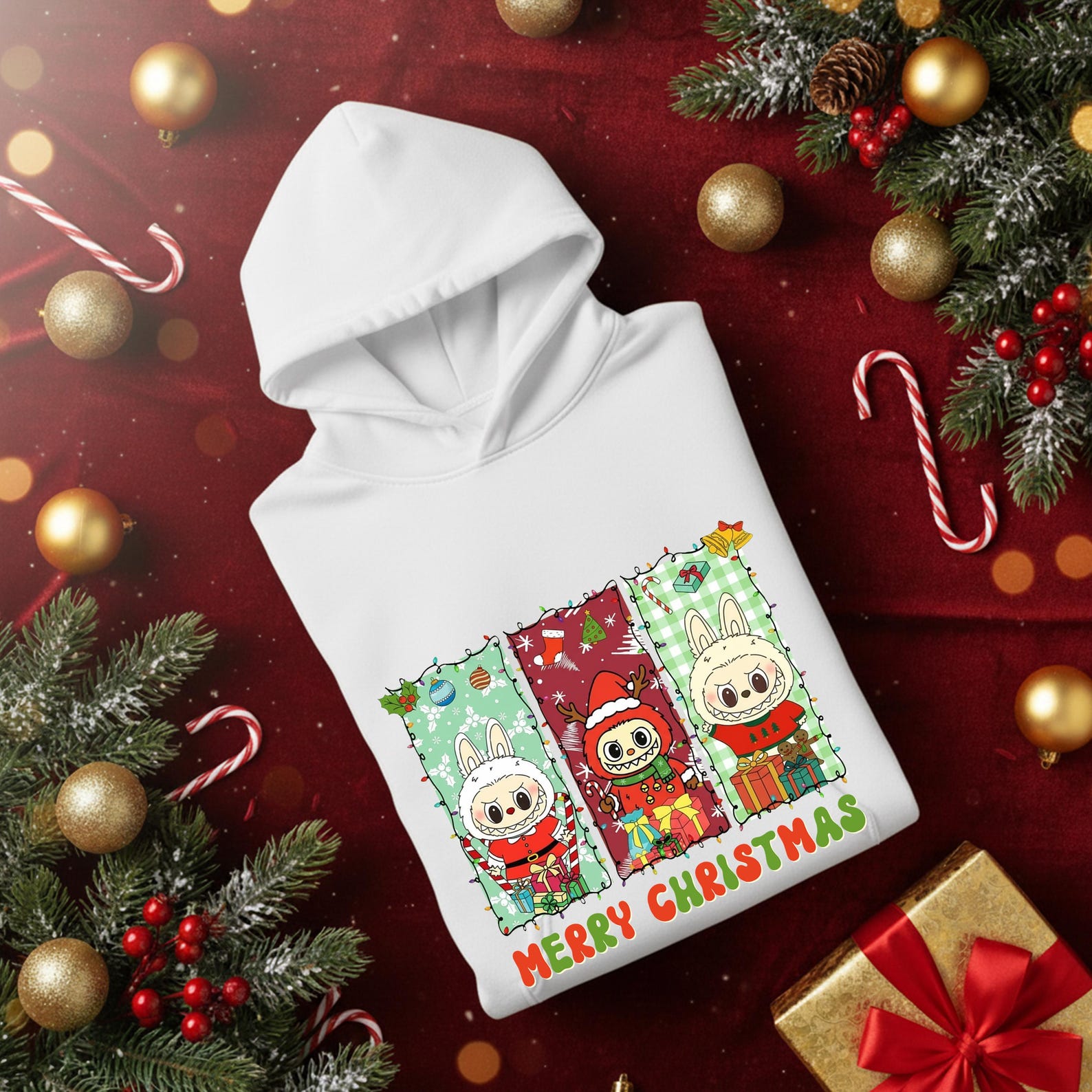 Cute Christmas Monster PNG Bundle, Kawaii Holiday Creature Clipart ...