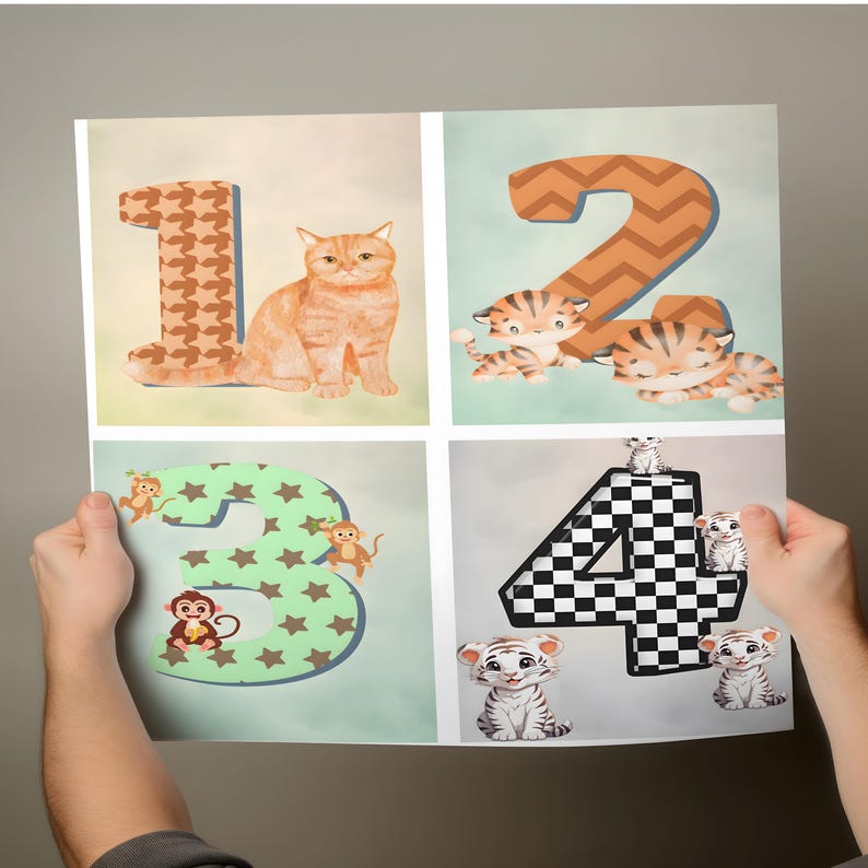 Set of 10 Numbers Flashcards | Preschool Math | Counting Cards ...