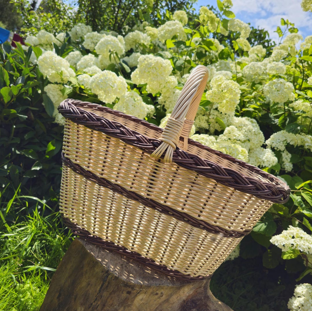 Large Decorative Wicker Basket – Handwoven Natural Storage & Home Decor ...