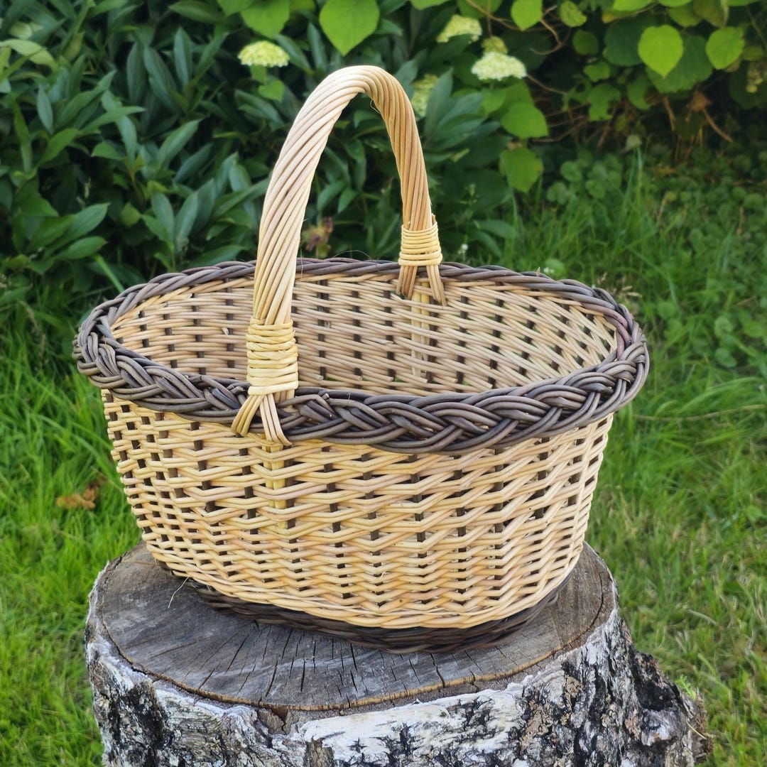 Handwoven Wicker Basket – Rustic Cottagecore Willow Storage & Home ...