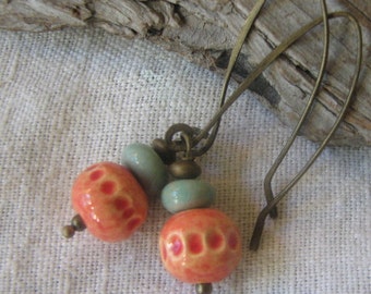 Pottery earrings | Etsy