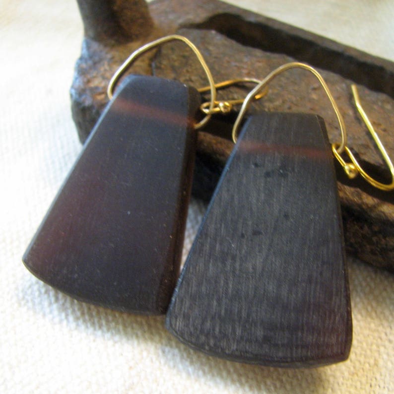 Faux Horn and Gold Earrings - Etsy