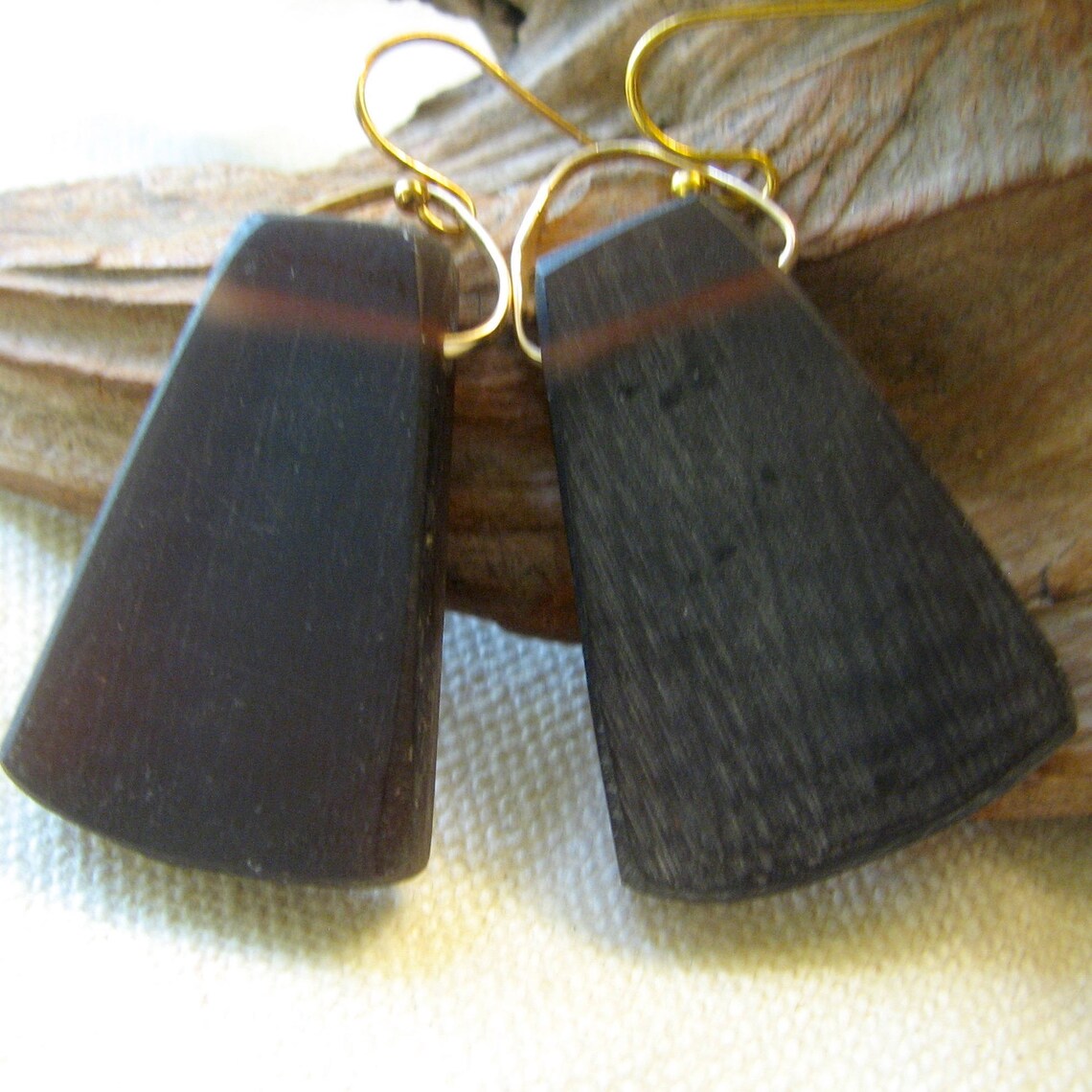 Faux Horn and Gold Earrings - Etsy