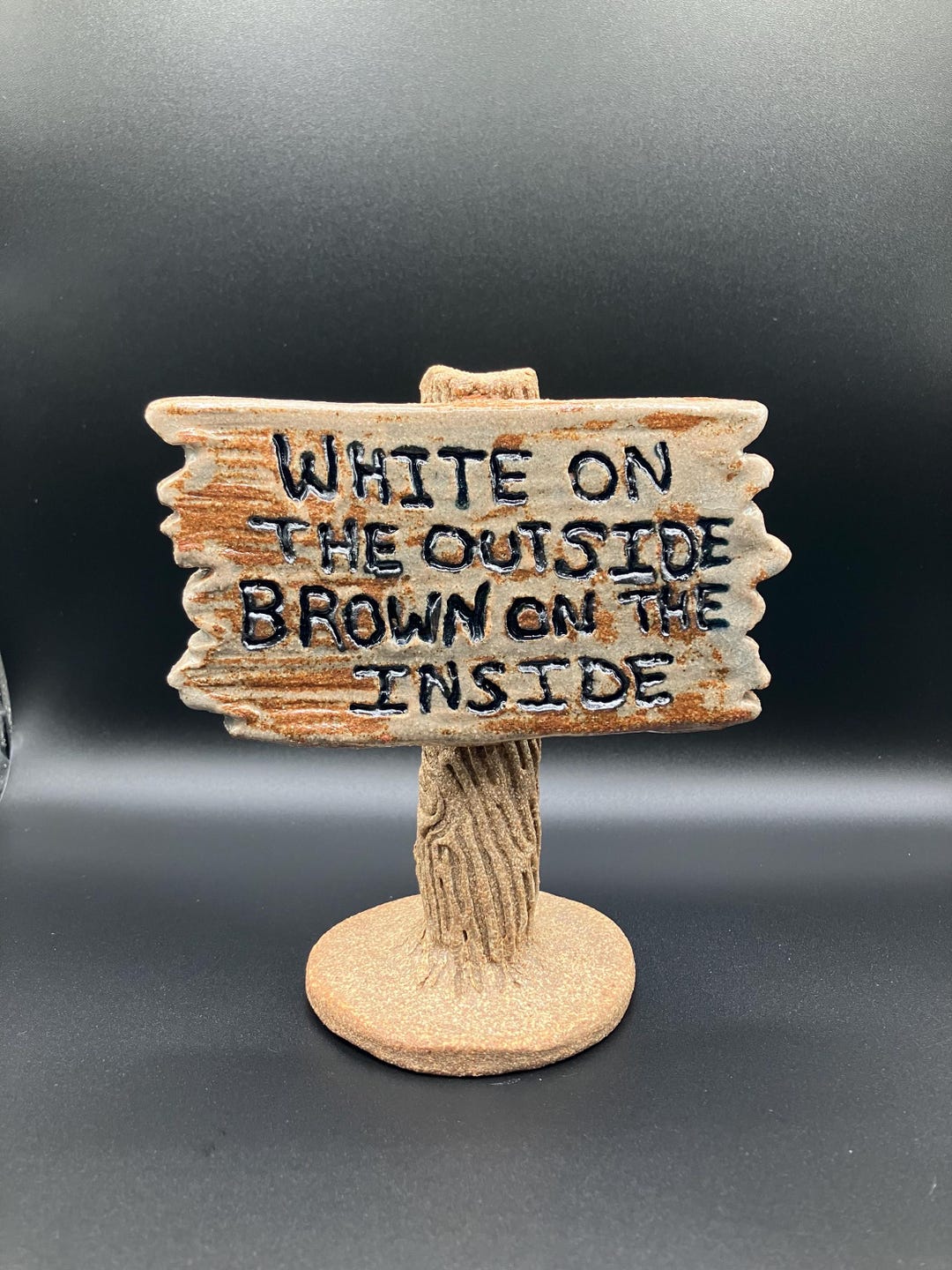 Ceramic Fish Tank Sign. “white on the Outside, Brown on the Inside” - Etsy