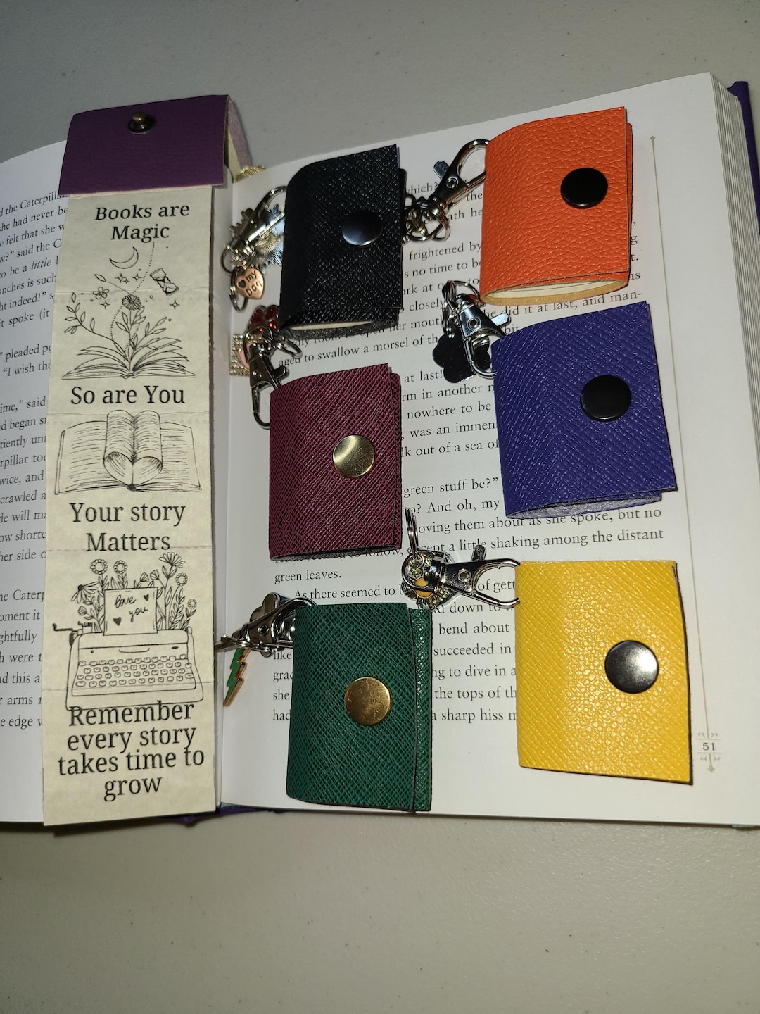 Tiny Book Keychains - Etsy