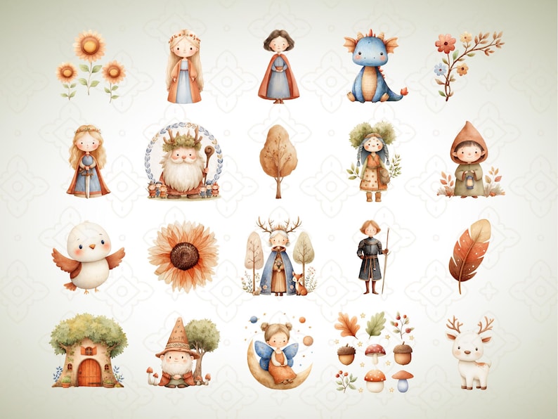 Celtic Fairy Tale Forest Clipart | Fantasy Woodland PNG Bundle | Kids ...