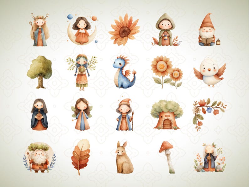 Celtic Fairy Tale Forest Clipart | Fantasy Woodland PNG Bundle | Kids ...