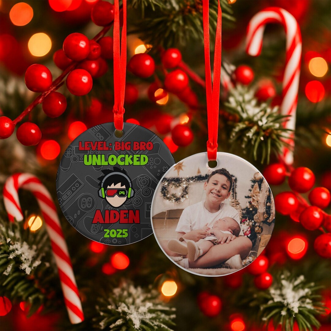 Personalized Gamer Theme Big Brother Two-sided Ornament With Photo 2025 ...