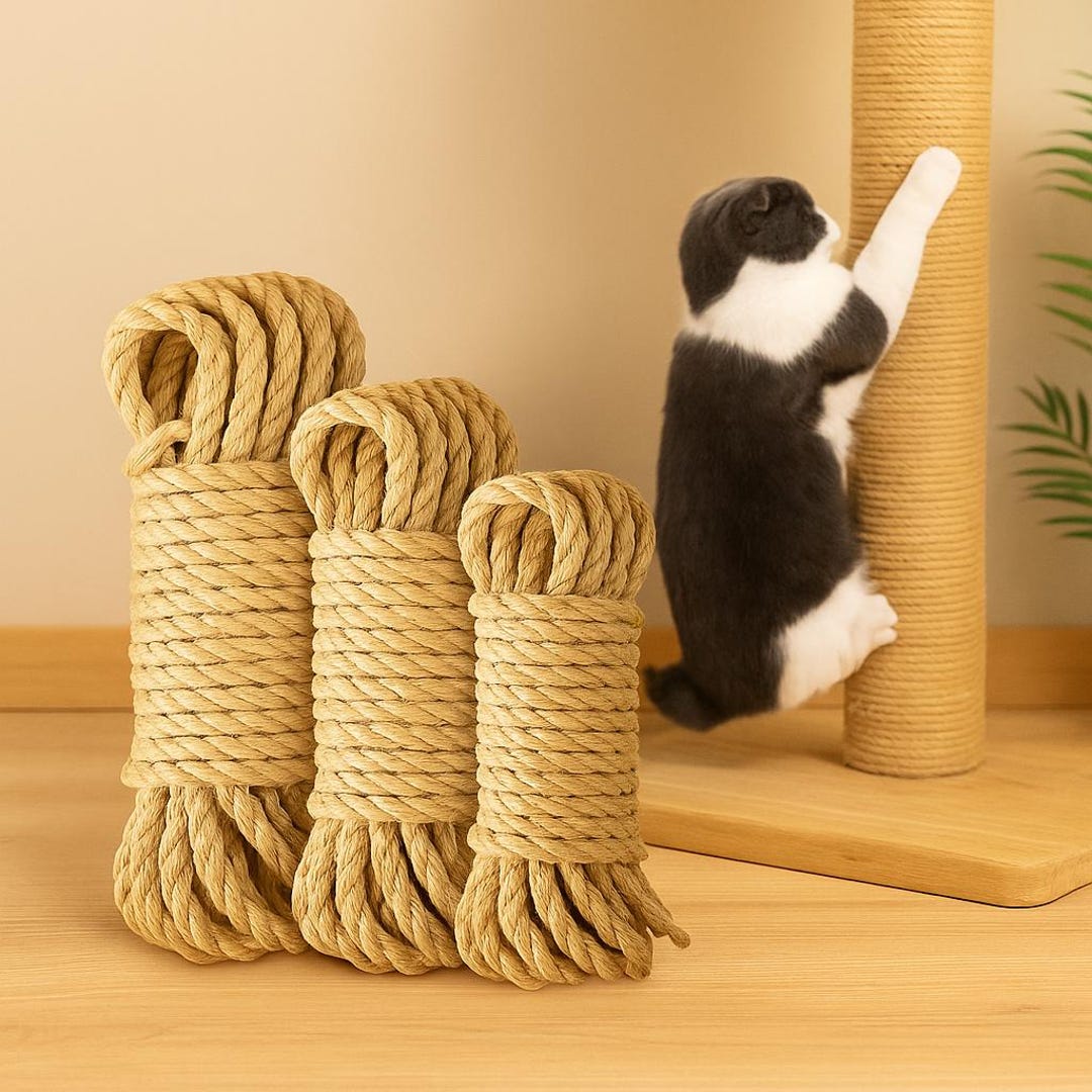 Natural Sisal Cat Scratching Rope – 10m/20m/50m DIY Replacement for Cat ...