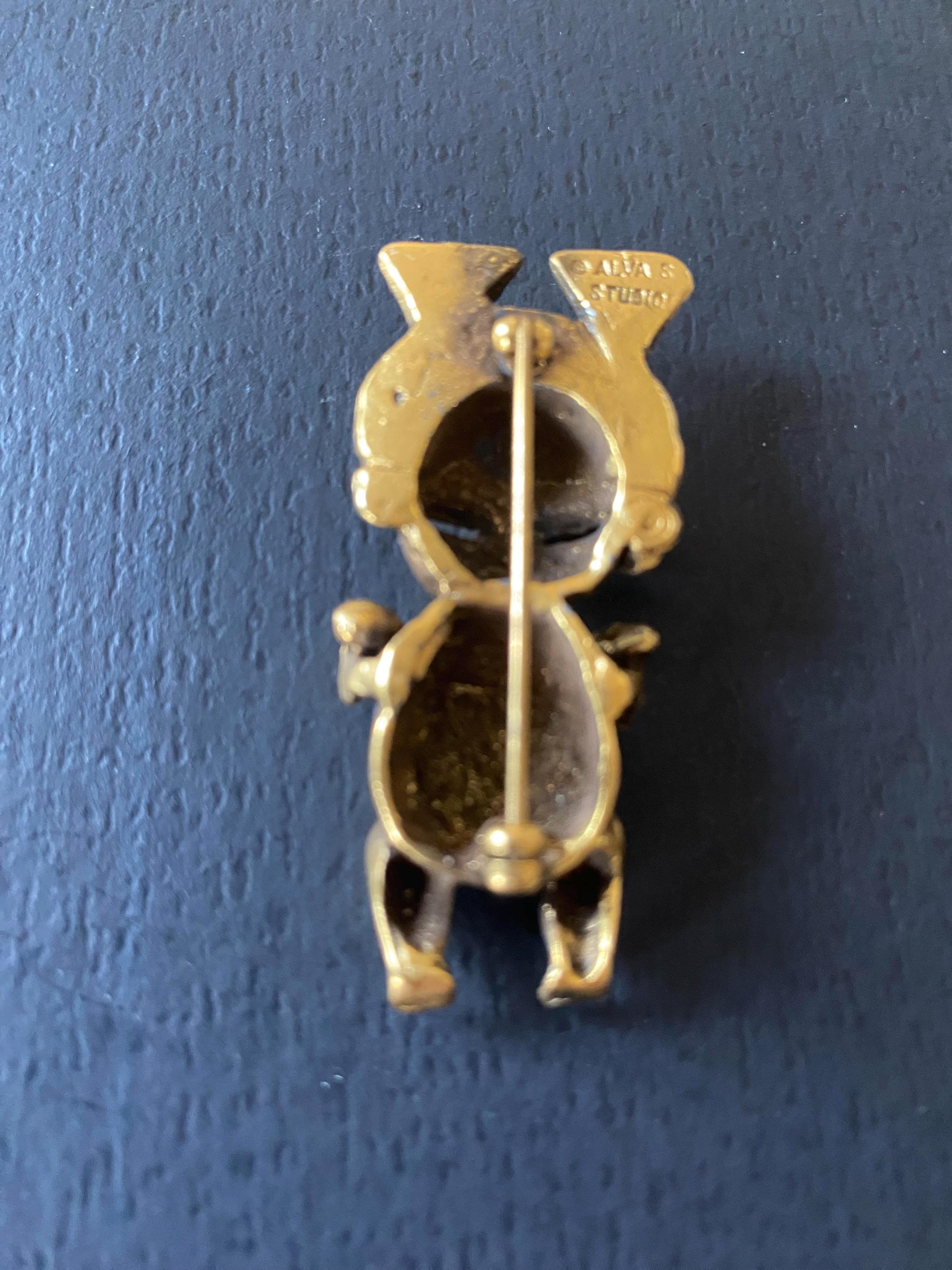 Alva Studios Fertility Symbol Museum Replica Brooch Pin Detailed Gold ...