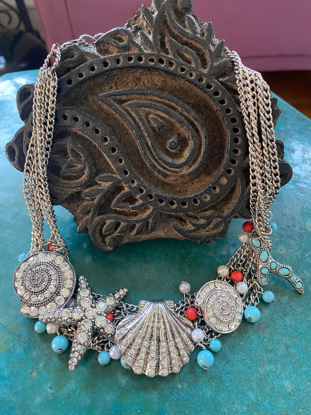 Treasures of the Sea Costume Chunky Starfish Shell Coral Multi Strand ...