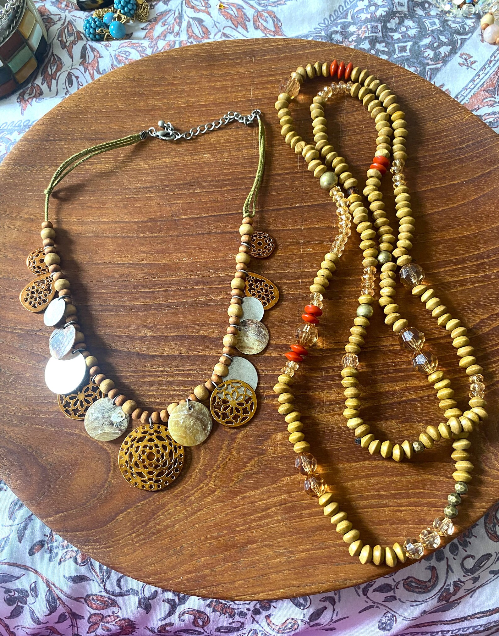 Mish Mosh - Costume Necklaces - Set of 4 - Rolled Paper Beads, Wood ...