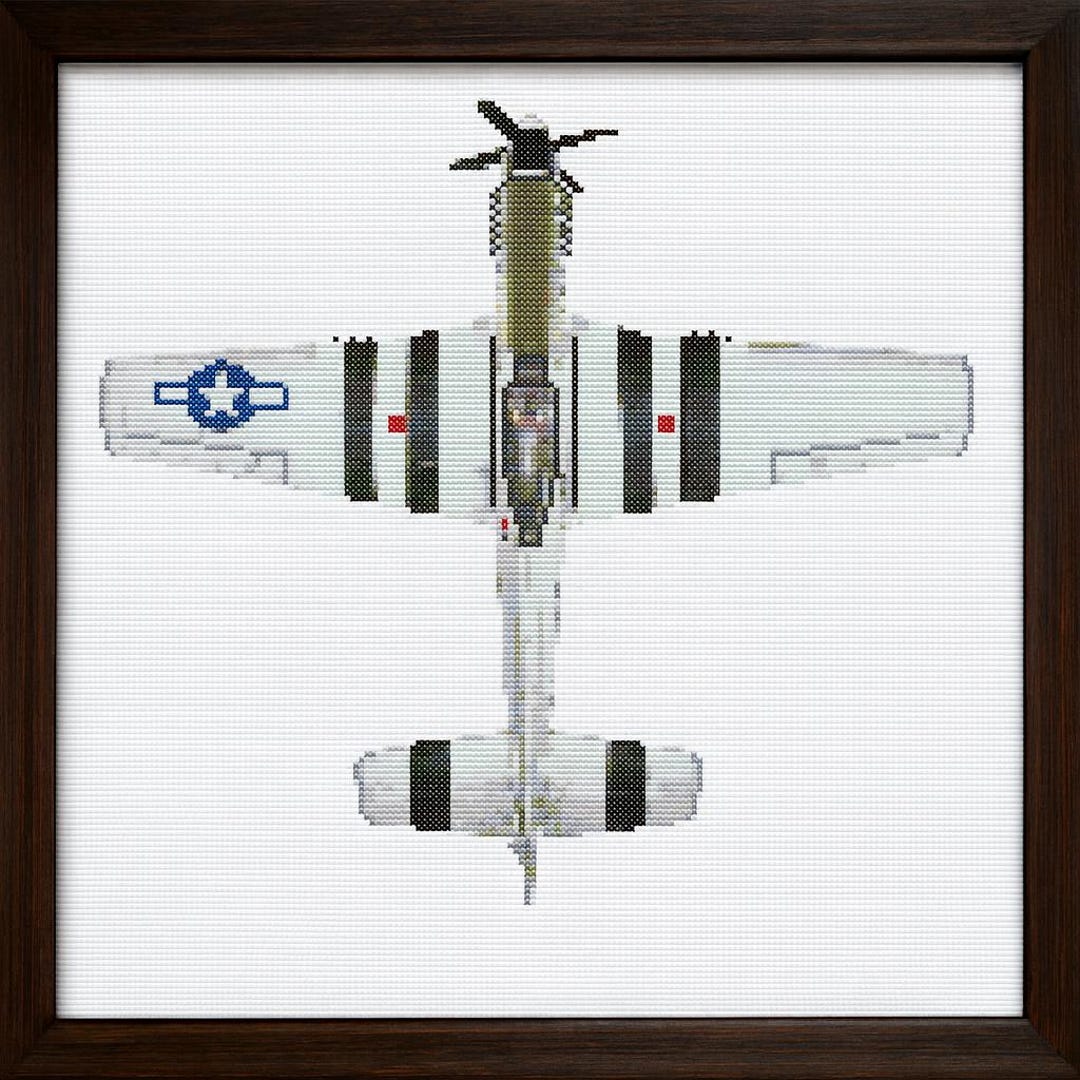 P51 Mustang Cross Stitch Pattern, War Planes Collection, PDF Pattern - Etsy