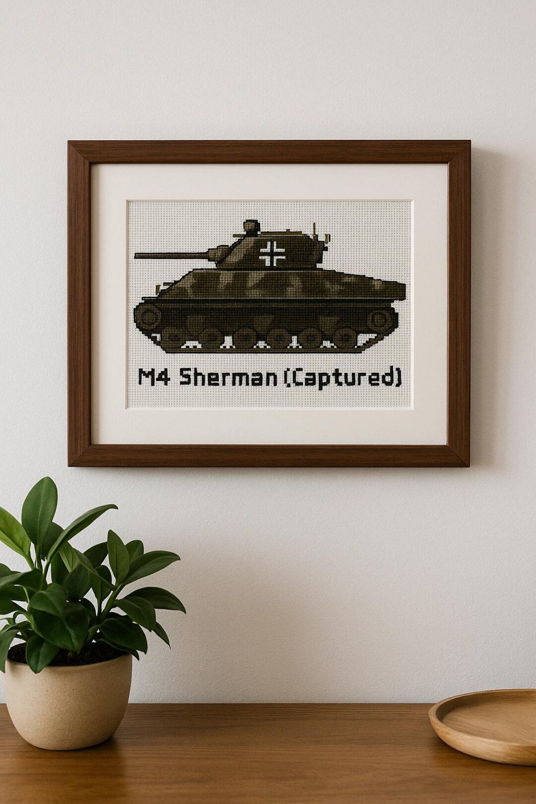 WW2 Sherman (captured) Tank Cross Stitch Pattern, War Vehicle ...