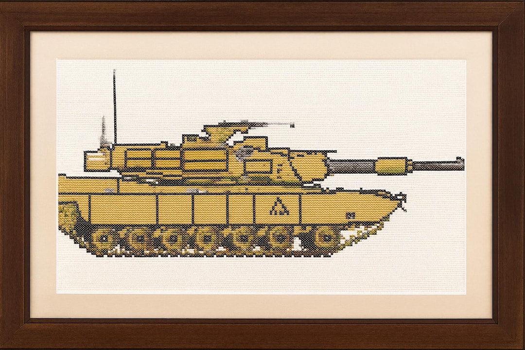 M1A1 Abrams (USA) Tank Cross Stitch Pattern, War Vehicle Collection ...