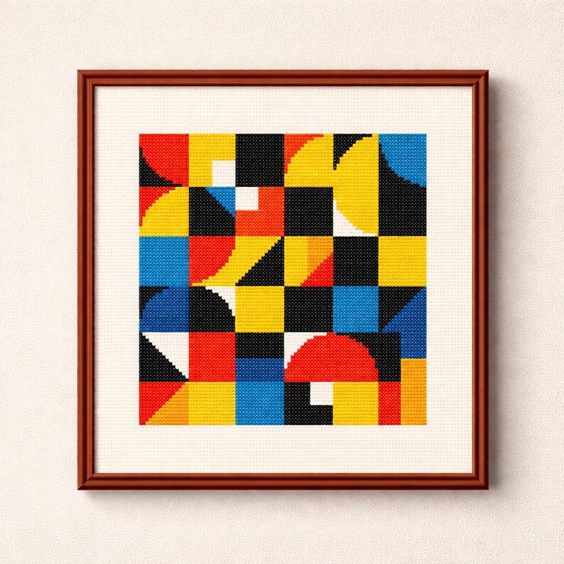 Bauhaus Cross Stitch Pattern Bundle | Modern Geometric Cross Stitch Designs | Mid Century Modern ...