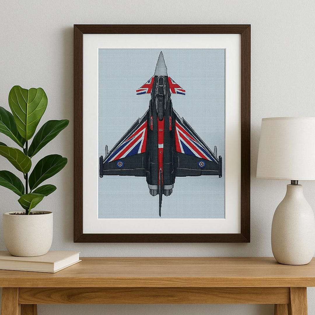 Eurofighter Typhoon (GB) Cross Stitch Pattern, War Planes Collection ...