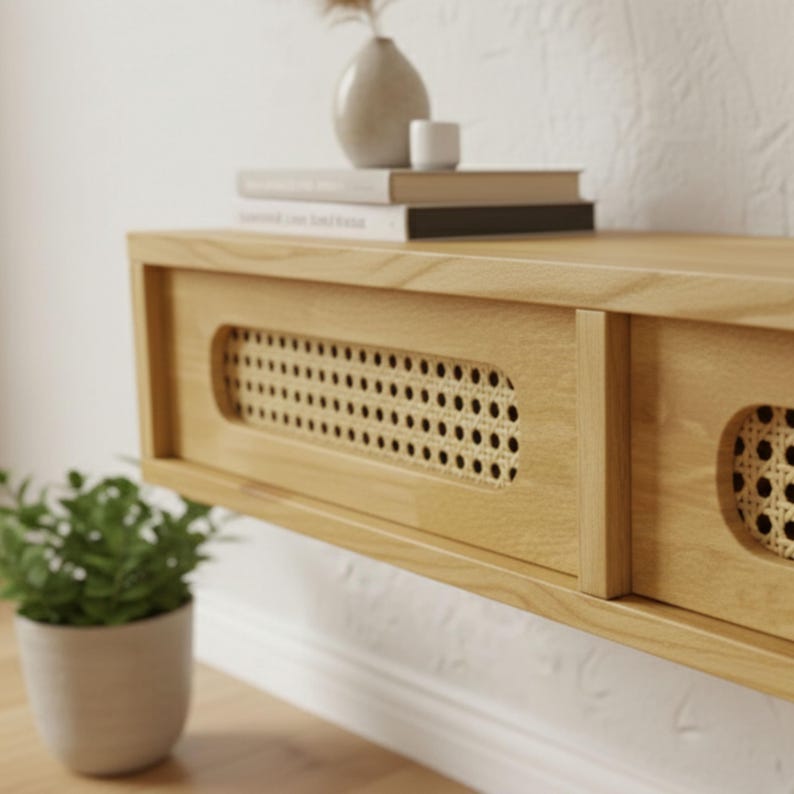 Floating Console Table – Wall Mounted Shelf – Pine Wood Furniture ...