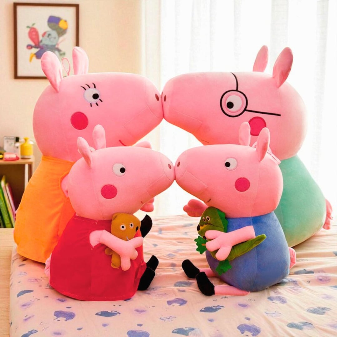 Peppa Pig Family Plush Set – Soft Cuddly Peppa, George, Mummy & Daddy ...