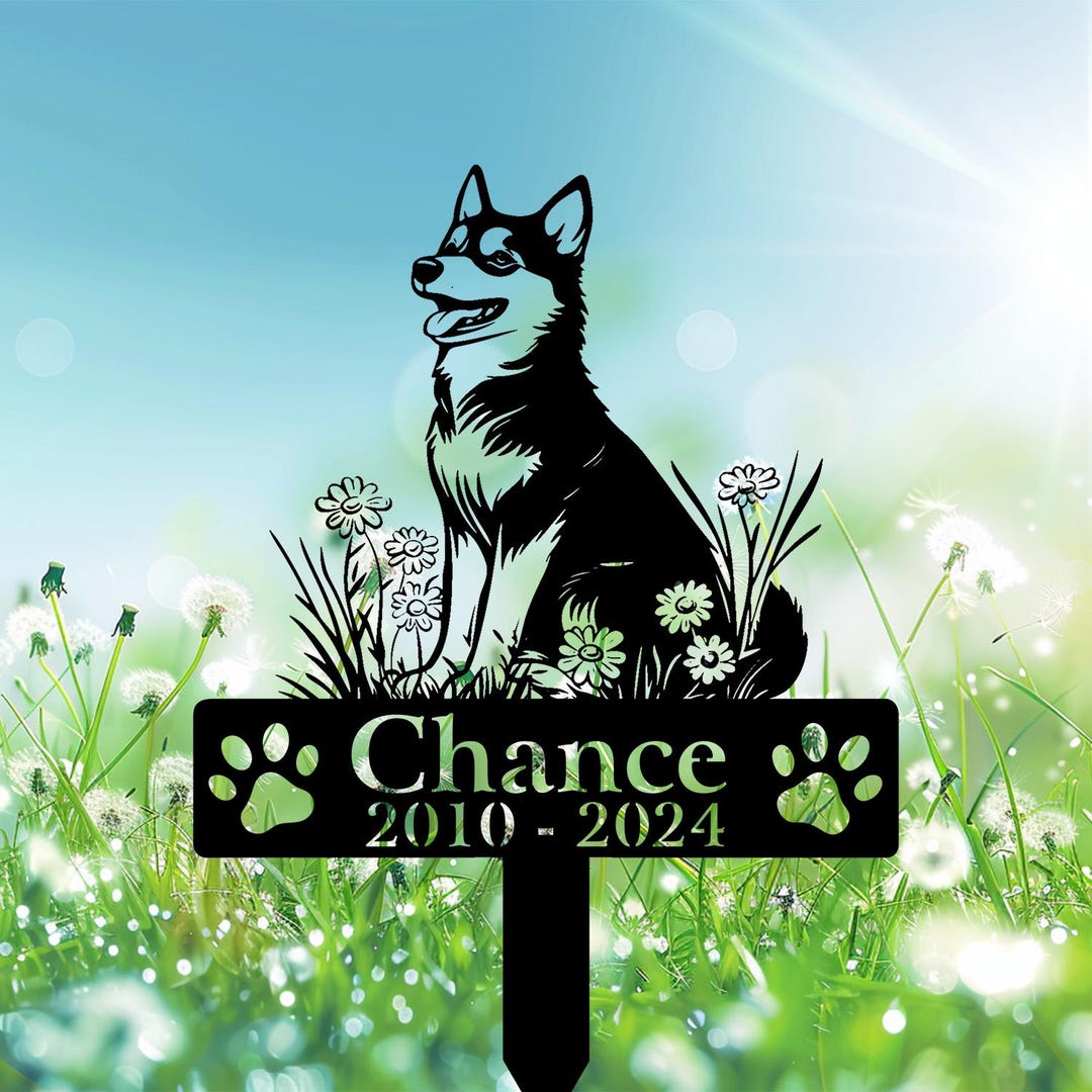 Personalized Siberian Husky Dog Memorial Stake, Dog Name Sign, Custom ...