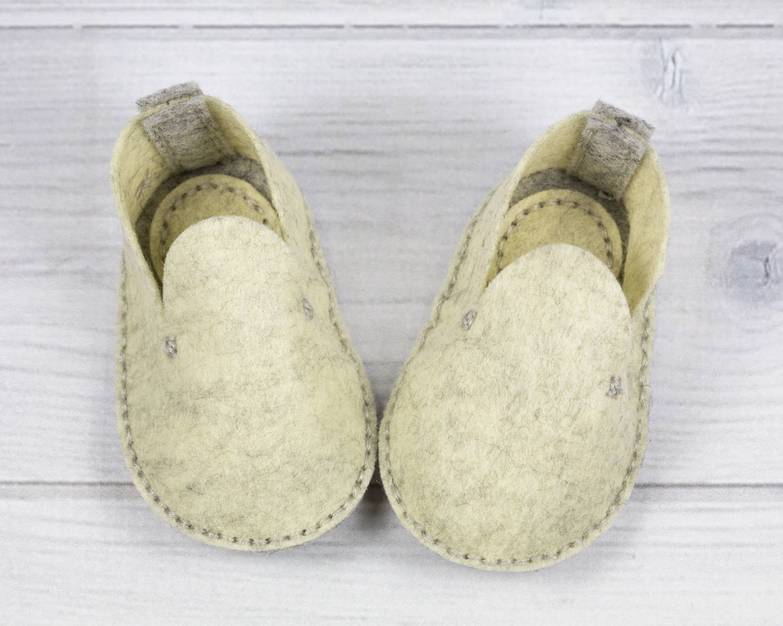 Wool Felt Infant Shoes, Yellow Baby Booties, Baby Moccs, Crib Shoes ...