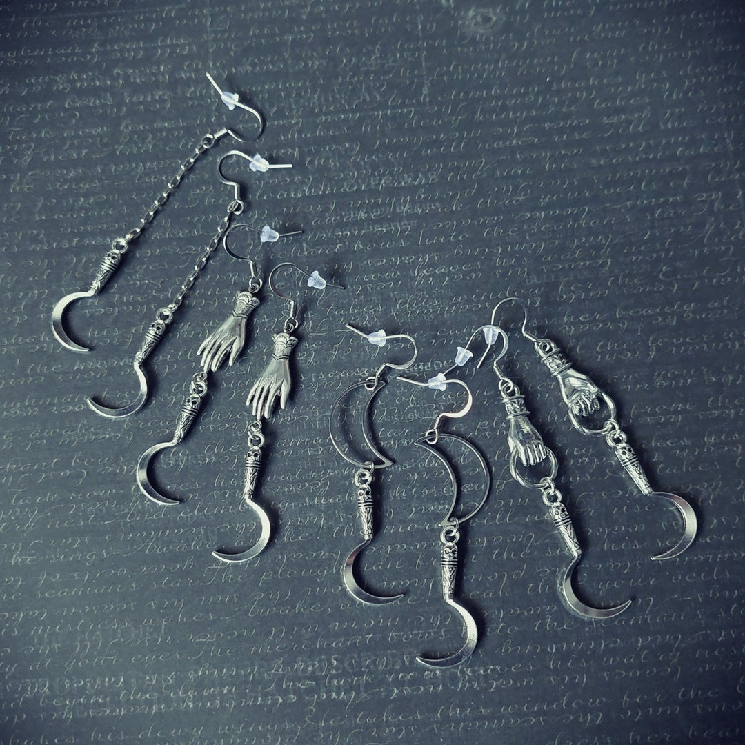 Sickle, Scythe Earrings. Gothic, Witchy, Druidic - Etsy
