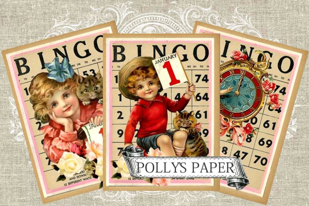 New Year's Bingo Digital Collage Printable Download File 4 Images - Etsy
