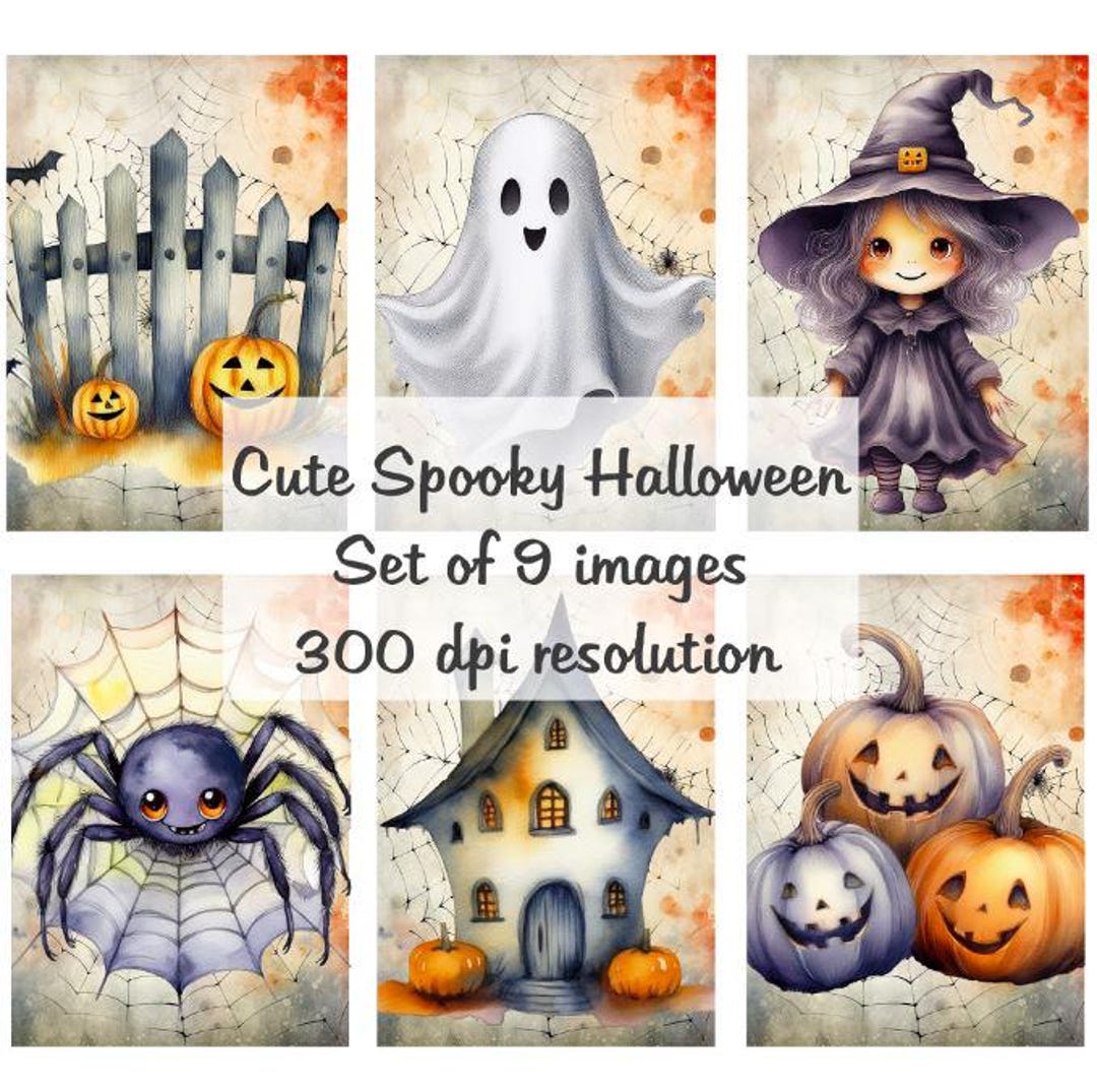 Cute Spooky Images Collage Digital Images Printable Download File 9 ...