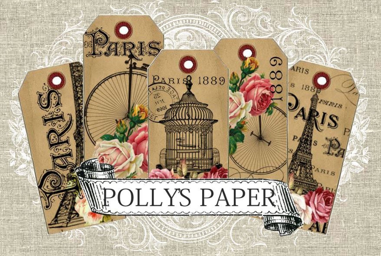 French Tags Digital Images Printable Download File 10 Images - Etsy