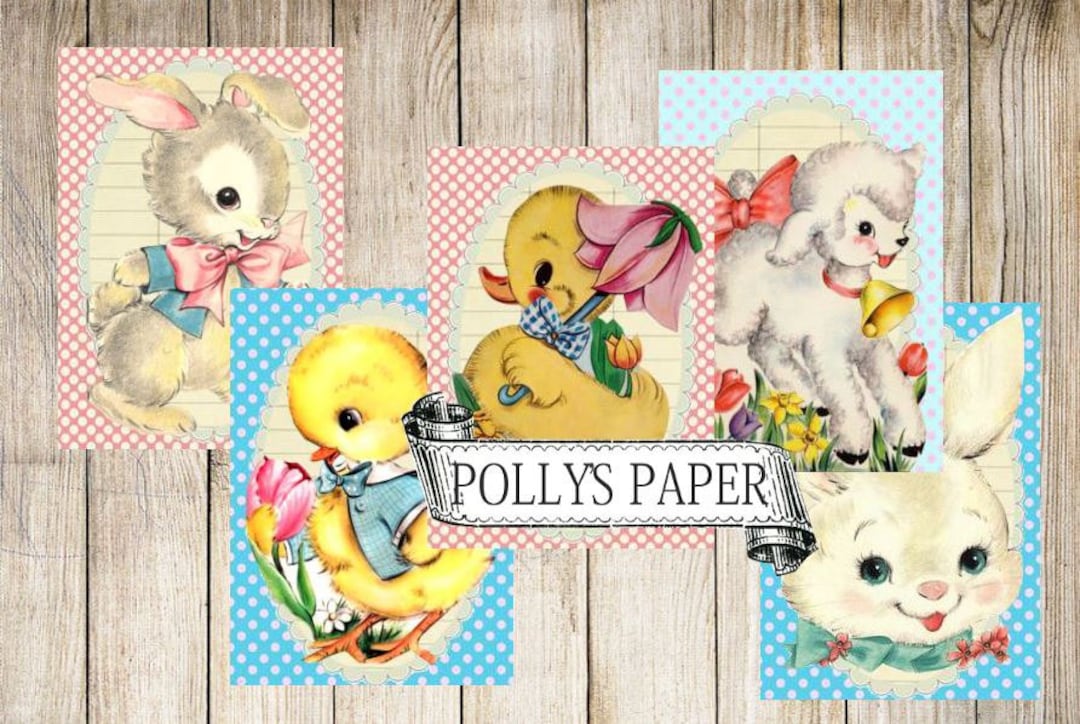 Retro Easter Journal Cards Digital Images Printable Download File 9 ...