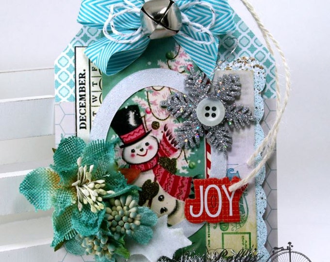 Retro Snowman Joy Tag Christmas Holiday Decor Polly's - Etsy