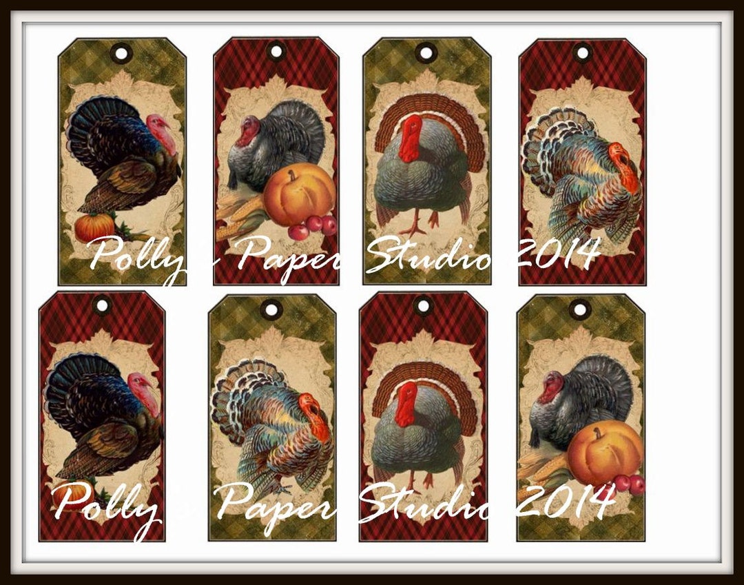 Turkeytags Collage Digital Images Printable Download File - Etsy