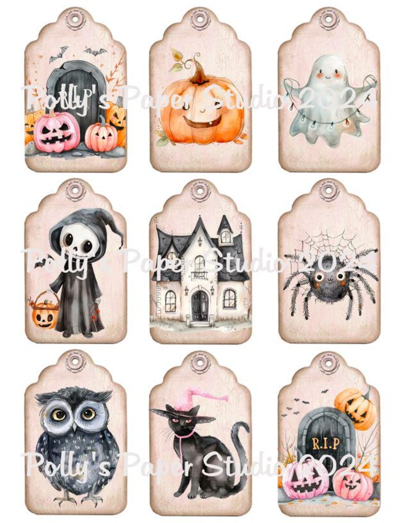Pasteloween Tags Images Collage Digital Images Printable Download File ...