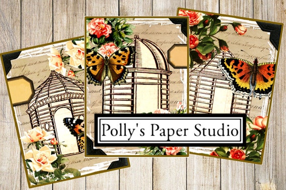 Floral Cards Large Collage Digital Images Printable Download | Etsy