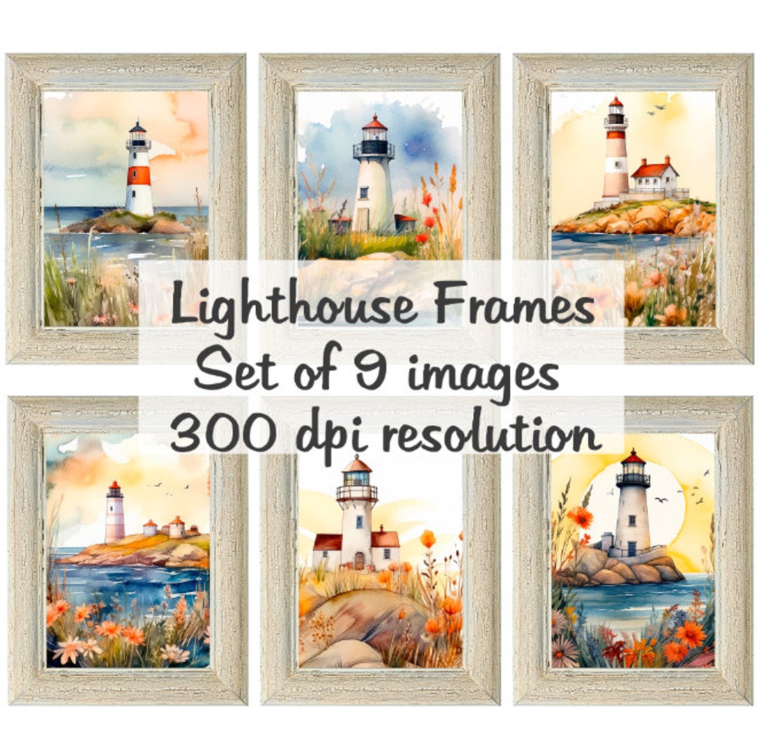Lighthouse Frames Images Collage Digital Images Printable Download File ...