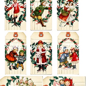 Winter Tags Collage Digital Images Printable Download File 8 Images - Etsy