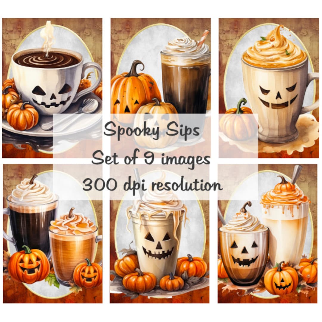 Spooky Sips Images Collage Digital Images Printable Download File 9 ...