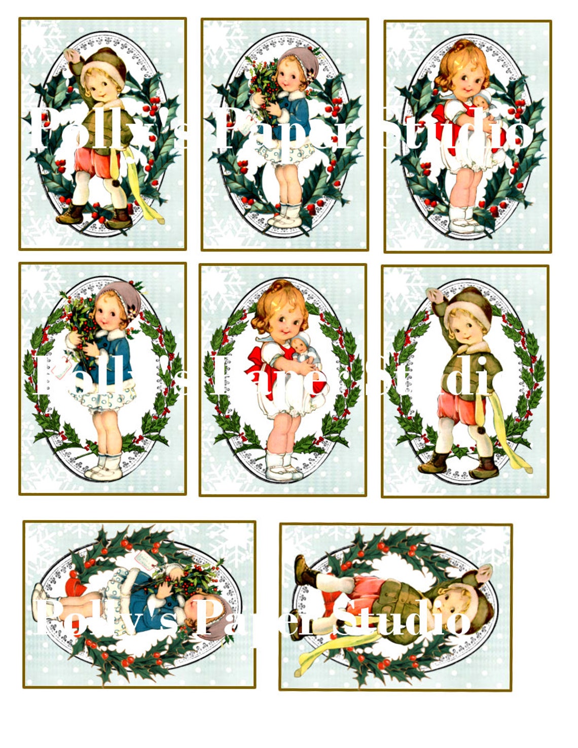 Frosty Winter Christmas Digital Images Printable Download File - Etsy