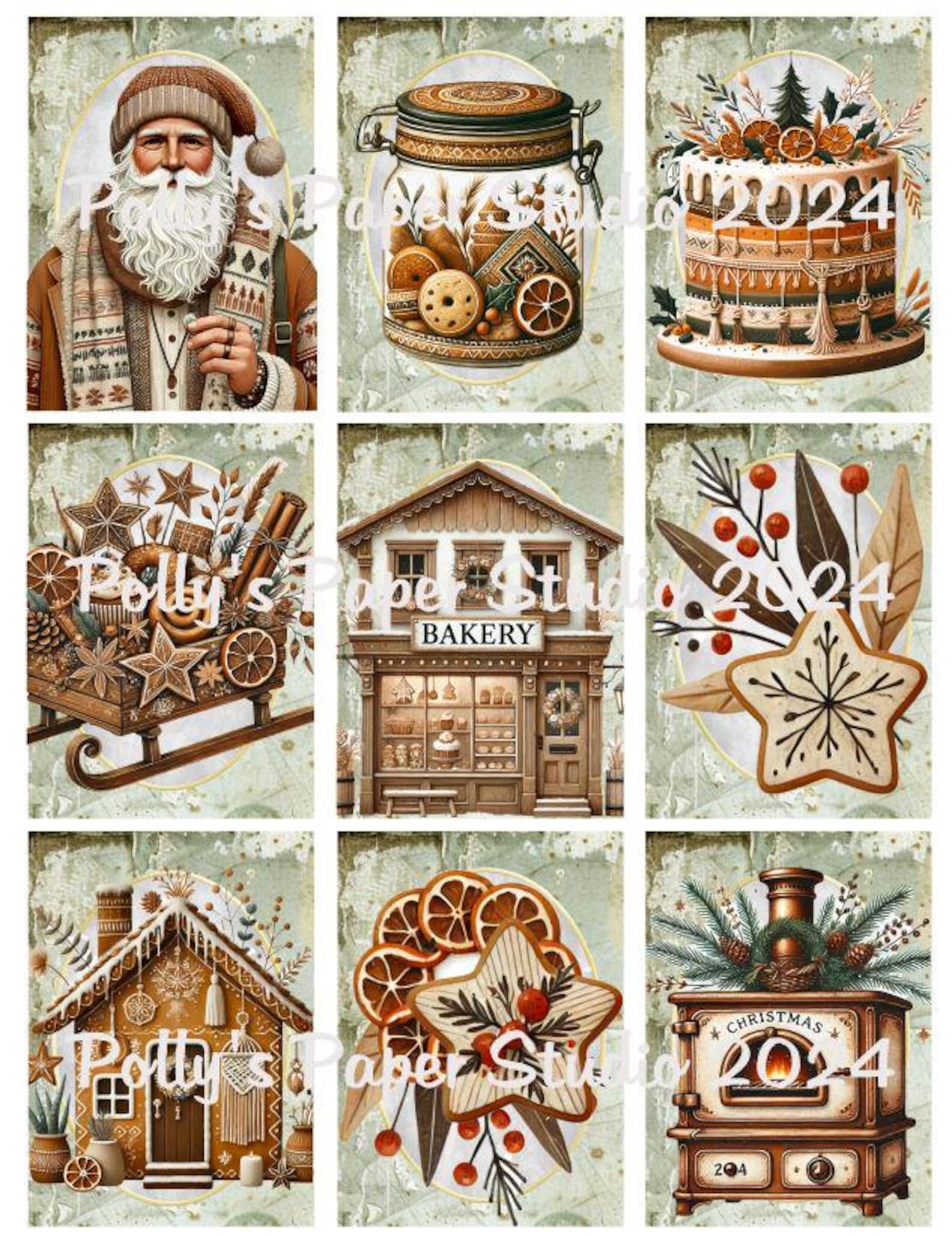 Boho Baking Images Collage Digital Images Printable Download File 9 ...