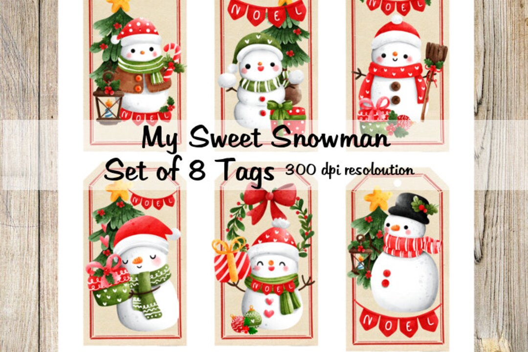 My Sweet Snowman Tags Collage Digital Images Printable Download File 8 ...