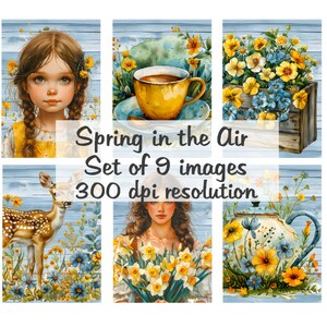 Spring in the Air Images Collage Digital Images Printable Download File ...