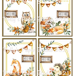 Hello Fall Digital Images Printable Download File 4 Images - Etsy