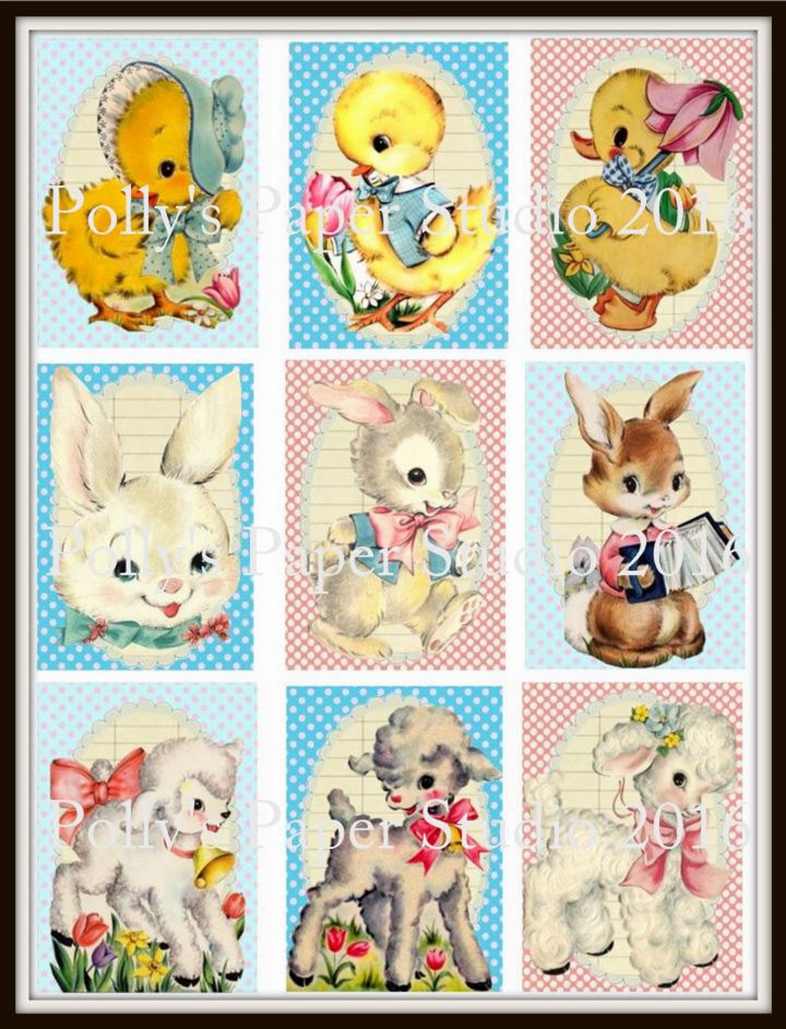 Retro Easter Journal Cards Digital Images Printable Download - Etsy