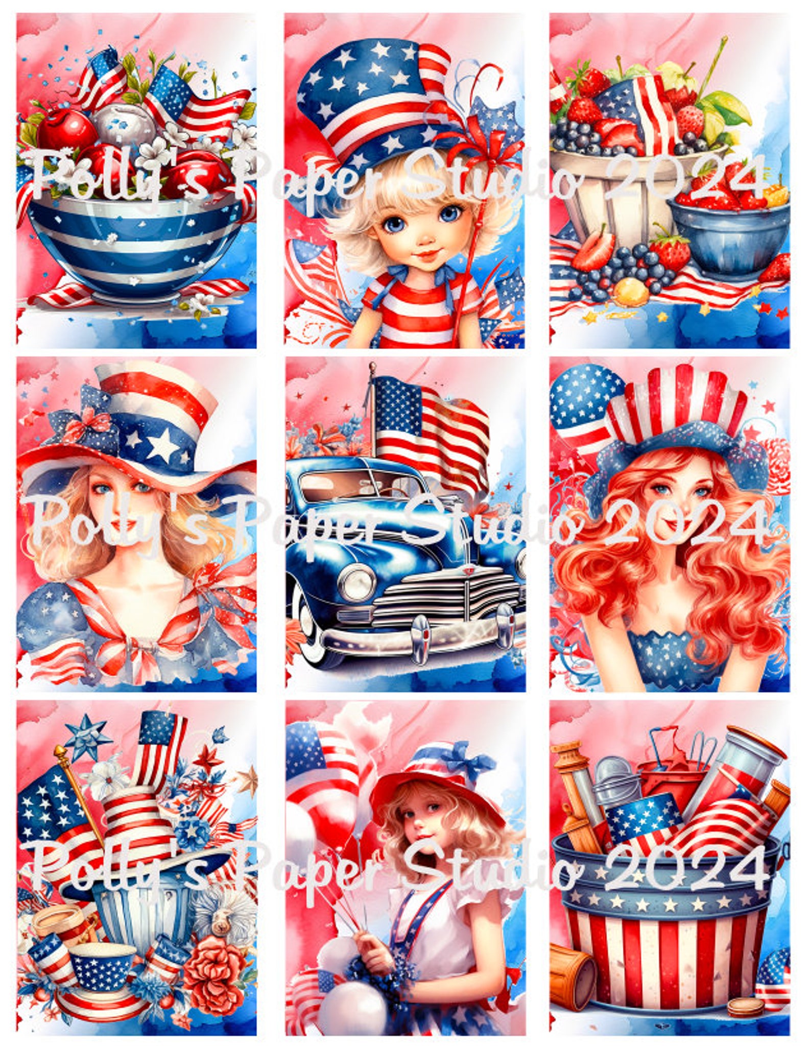 Festive Patriotic Images Collage Digital Images Printable Download File ...