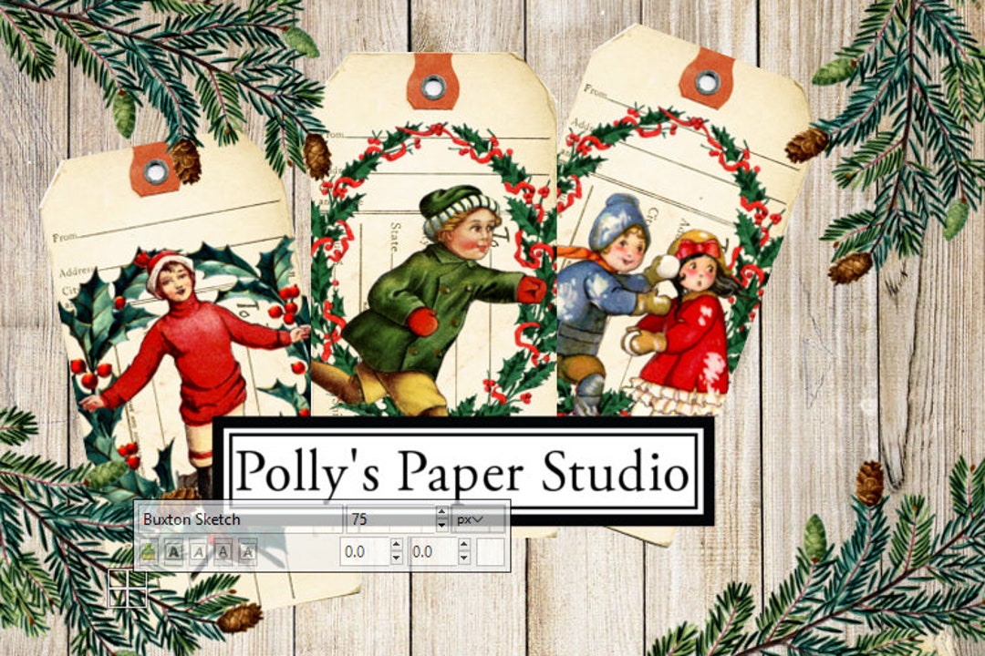 Winter Tags Collage Digital Images Printable Download File 8 Images - Etsy